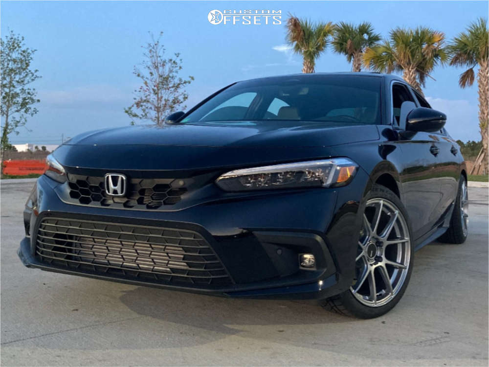 2023 Honda Civic with 18x8.5 38 Enkei Tsv and 235/40R18 Continental ...