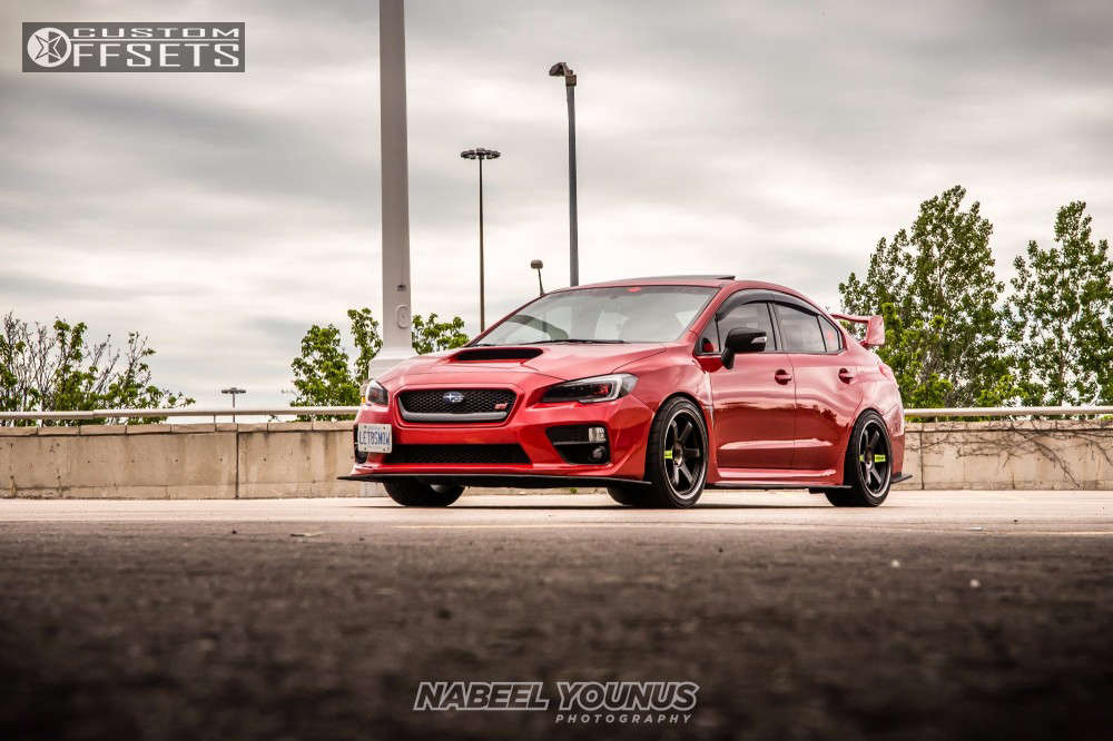 2015 Subaru WRX STI with 18x10 30 Volk Te37sl and 265/35R18 Yokohama Advan and Coilovers ...