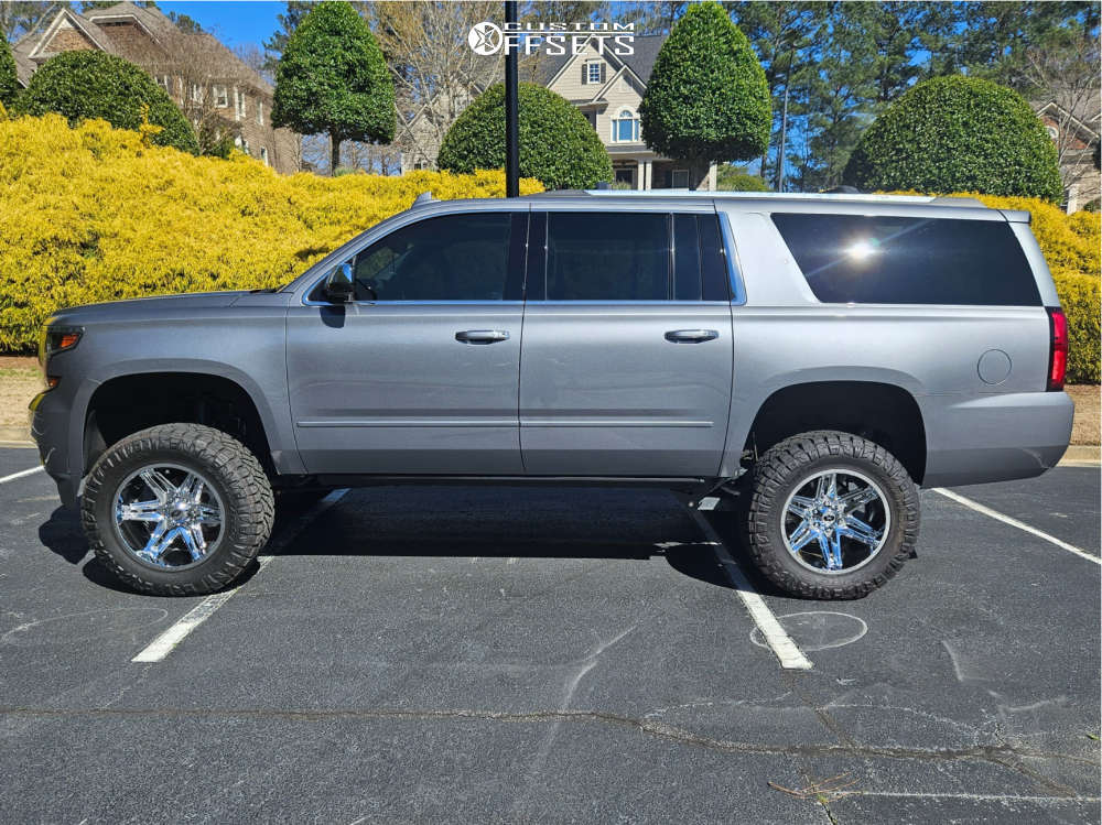 2019 Chevrolet Suburban with 20x10 -25 Vision Razor and 35/12.5R20 ...