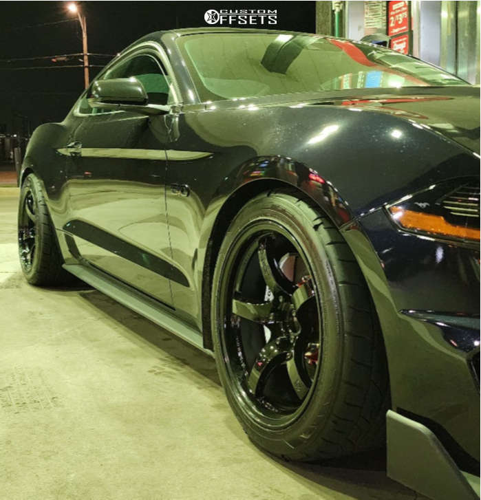 2021 Ford Mustang with 18x10.5 22 Gram Lights 57cr and 275/40R18 Nitto ...
