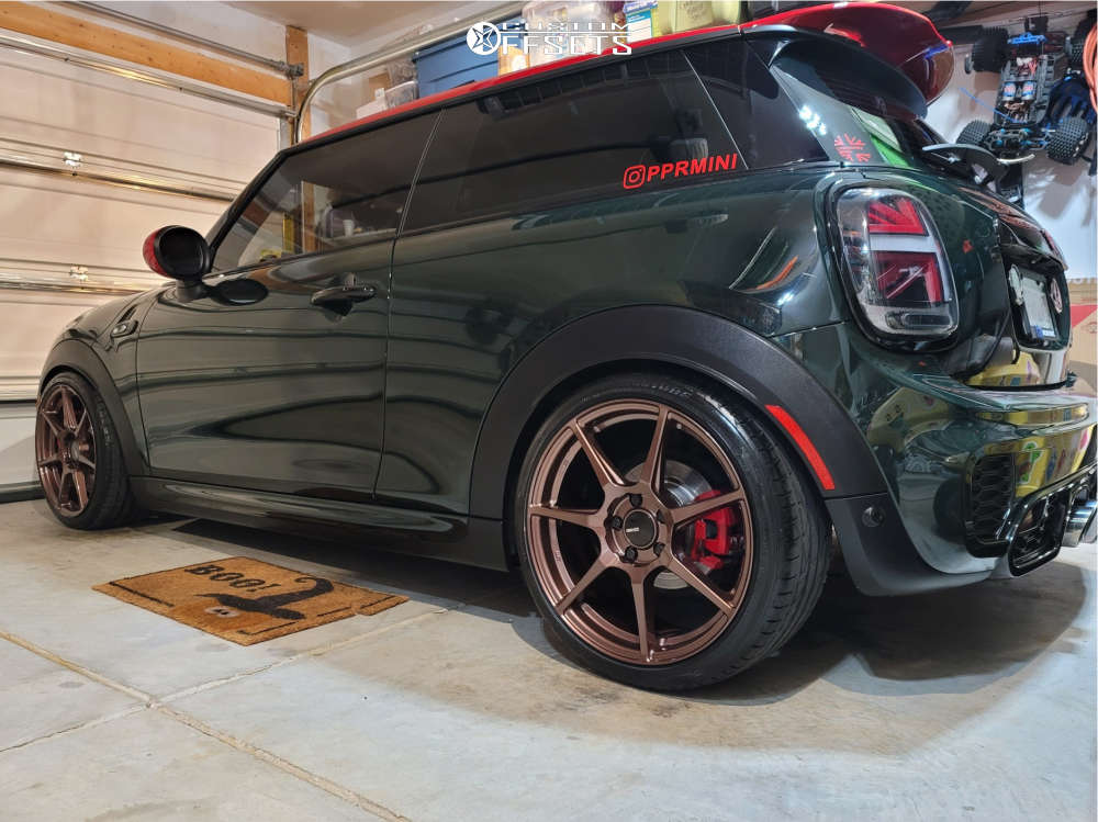 2016 Mini Cooper with 18x8 45 Enkei Tfr and 225/35R18 Bridgestone ...