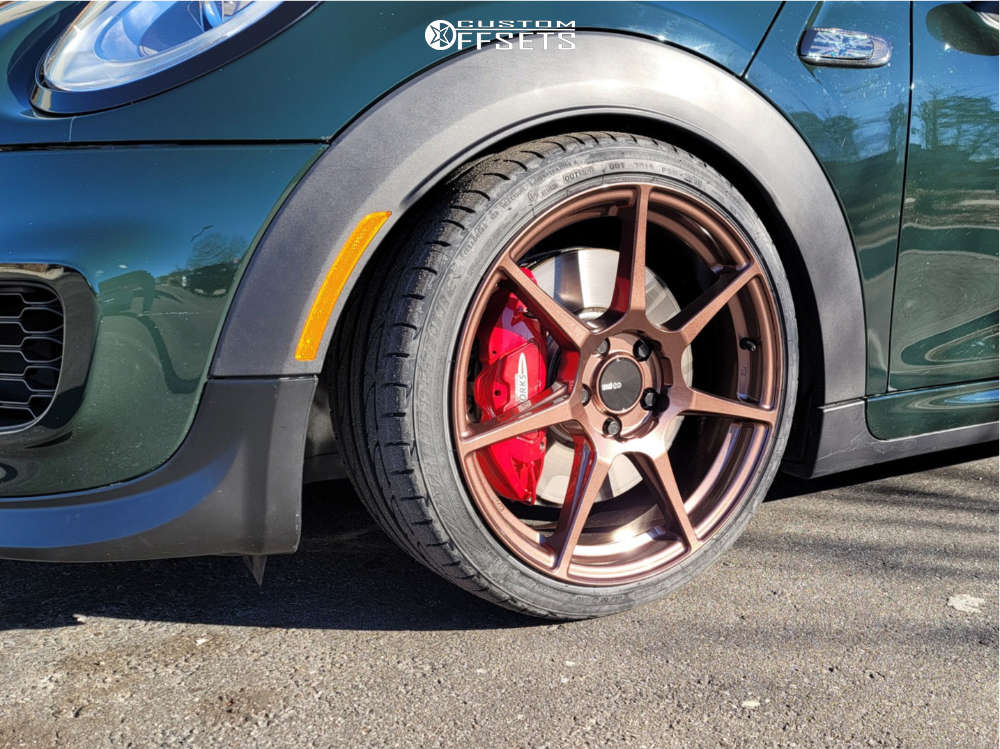 2016 Mini Cooper with 18x8 45 Enkei Tfr and 225/35R18 Bridgestone ...