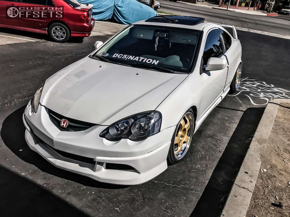 2003 Acura RSX with 18x9.5 40 Work Meister S1 2P and 235/40R18 Goodyear ...