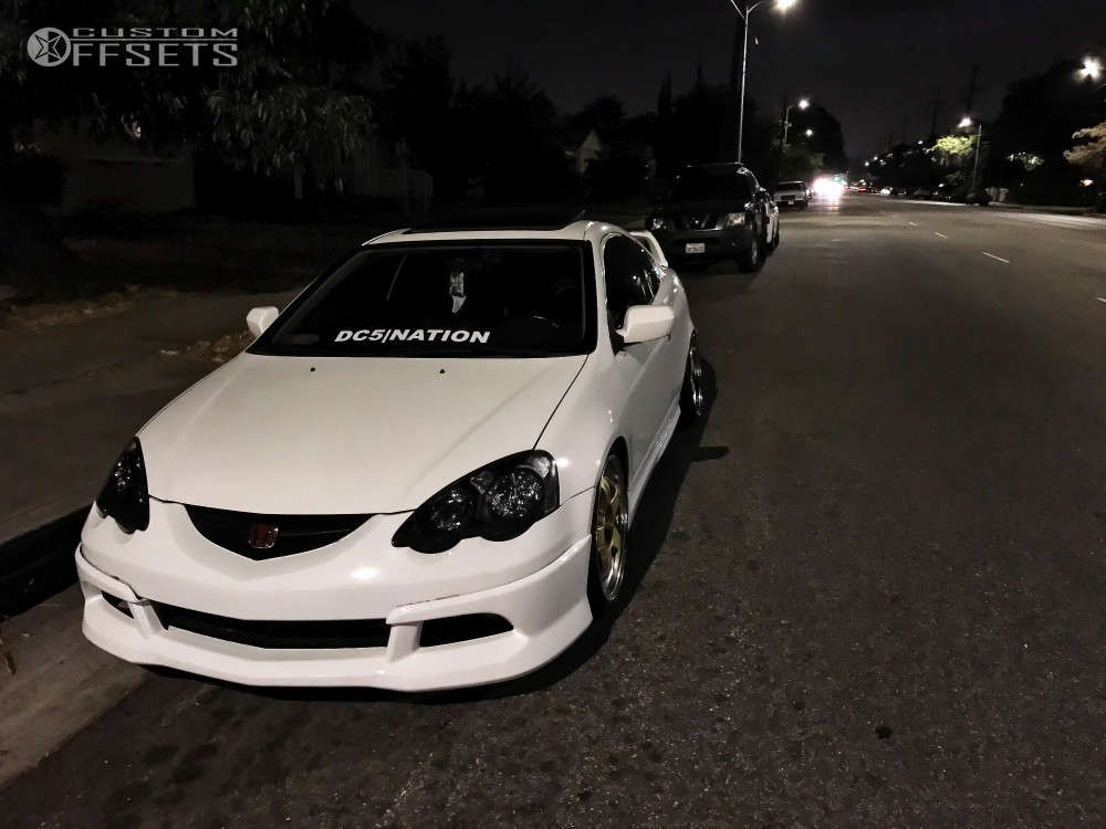2003 Acura RSX with 18x9.5 40 Work Meister S1 2P and 235/40R18 Goodyear ...