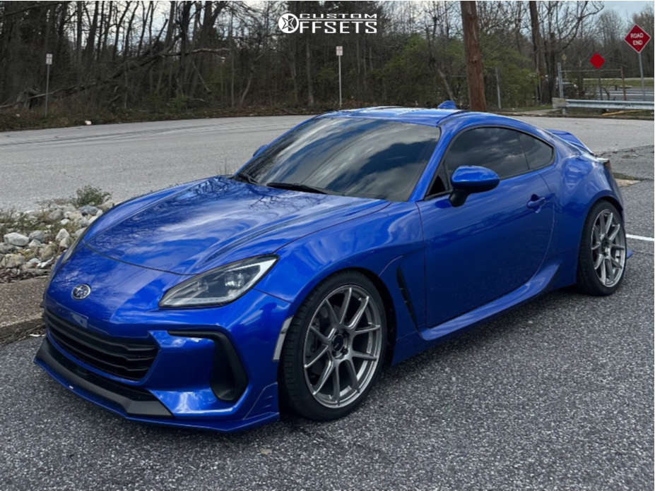 2022 Subaru BRZ with 18x8.5 45 Enkei Tsv and 245/35R18 Hankook Ventus V12 Evo 2 and Lowering ...