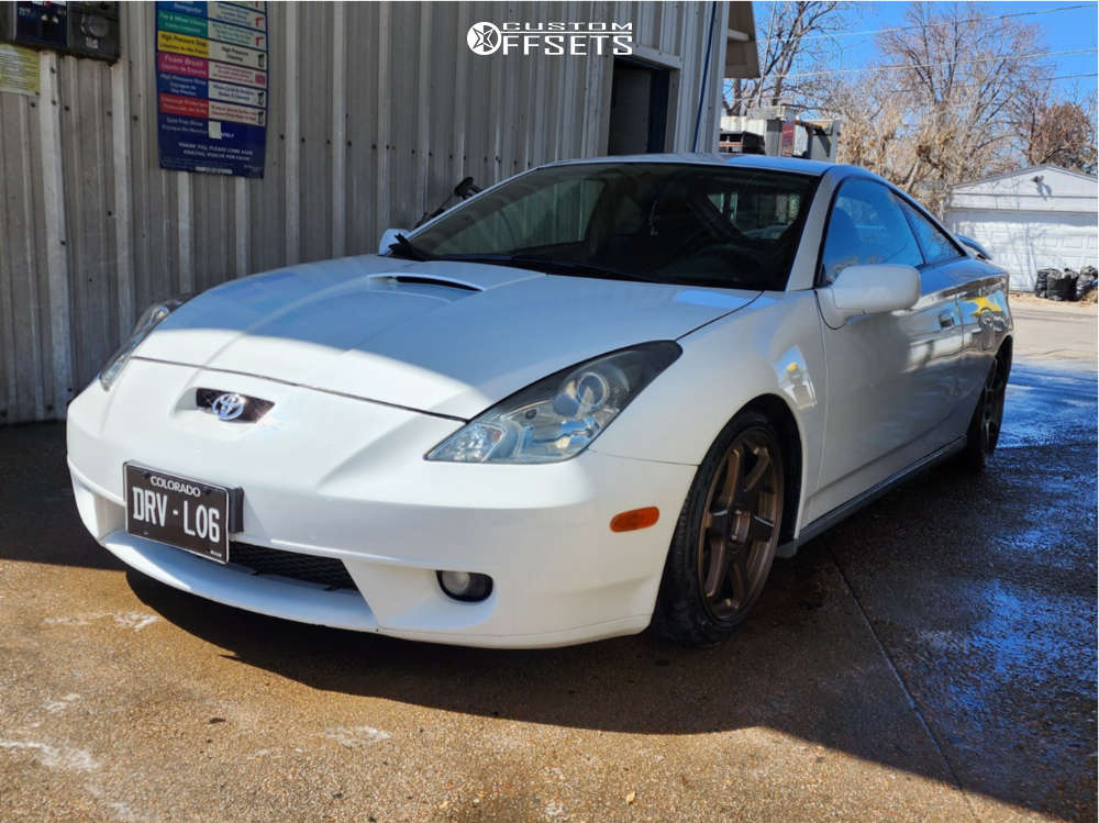 2002 Toyota Celica with 17x8 40 Enkei T6r and 205/40R17 Toyo Tires Ziex ...