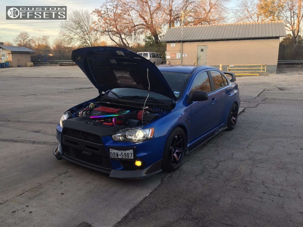 2008 Mitsubishi Lancer with 18x9.5 20 Rota Grid and 265/40R18 Hankook ...