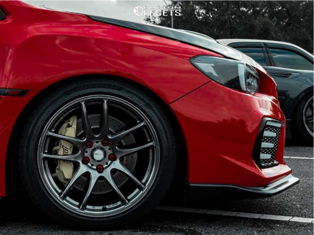 2019 Subaru WRX STI with 18x9.5 38 Work Emotion Cr Kiwami and 245/45R18 Michelin Pilot Sport 4 S ...