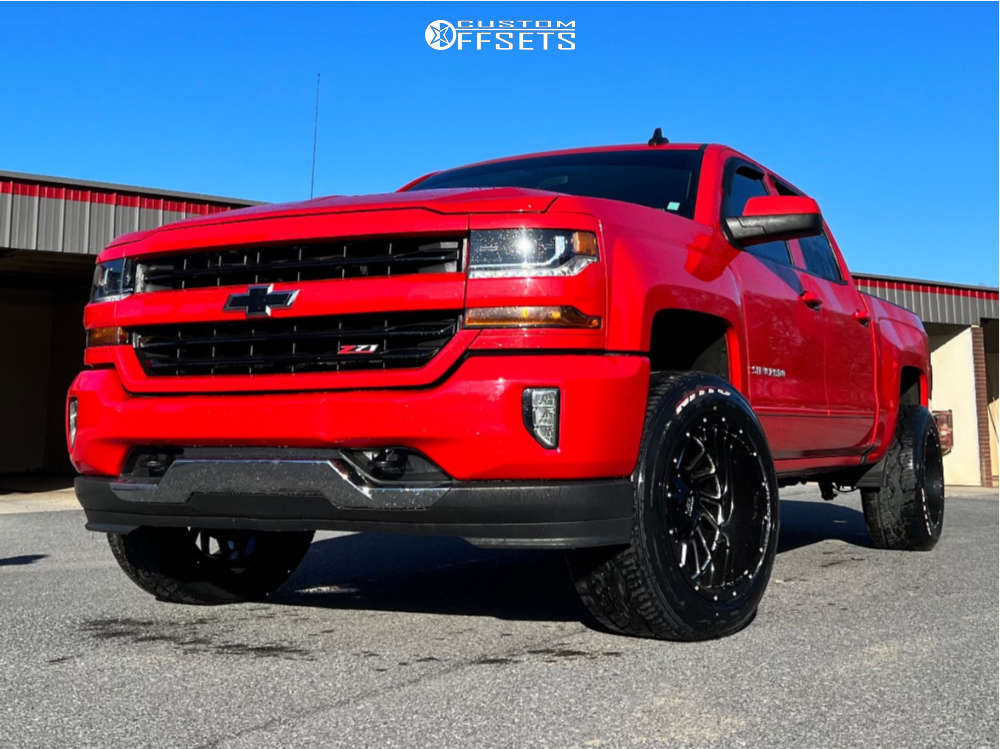2016 Chevrolet Silverado 1500 with 20x12 -51 Hardrock H708 and 275 ...