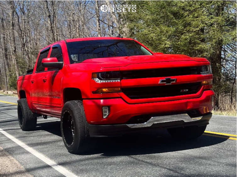 2016 Chevrolet Silverado 1500 with 20x12 -51 Hardrock H708 and 275 ...