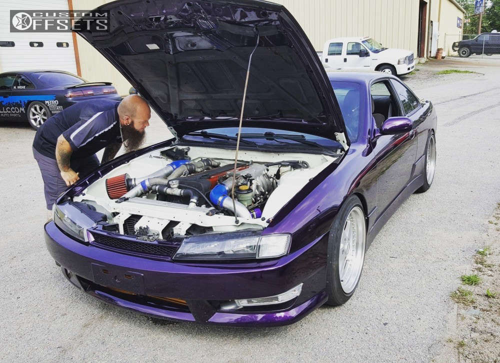 1995 Nissan 240SX with 18x9.5 22 Varrstoen Es8 and 245/35R18 Goodyear ...