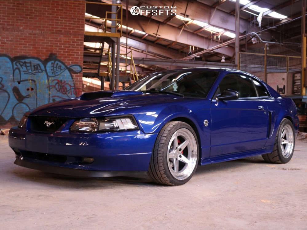 2004 Ford Mustang with 18x9.5 15 Aodhan Ds05 and 255/40R18 Nitto Nt555 and Lowering Springs ...