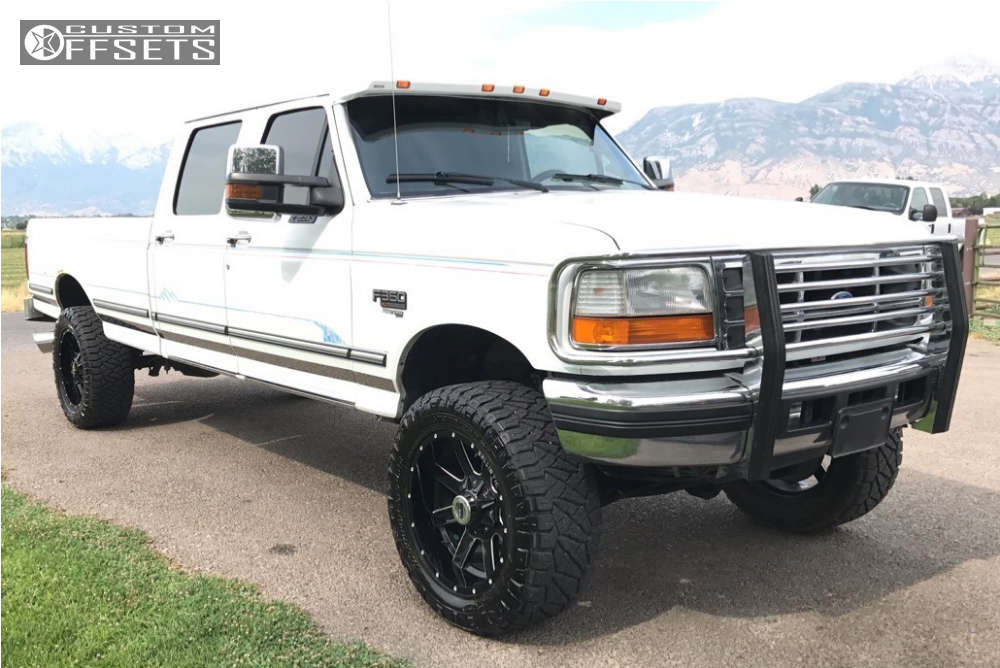 1995 Ford F-350 with 20x10 -19 Ballistic Rage and 305/55R20 Nitto Ridge ...