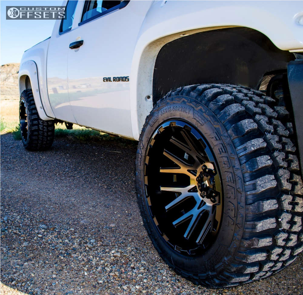 2007 Chevrolet Silverado 1500 with 20x12 -44 V-Rock Recoil and 33/12 ...
