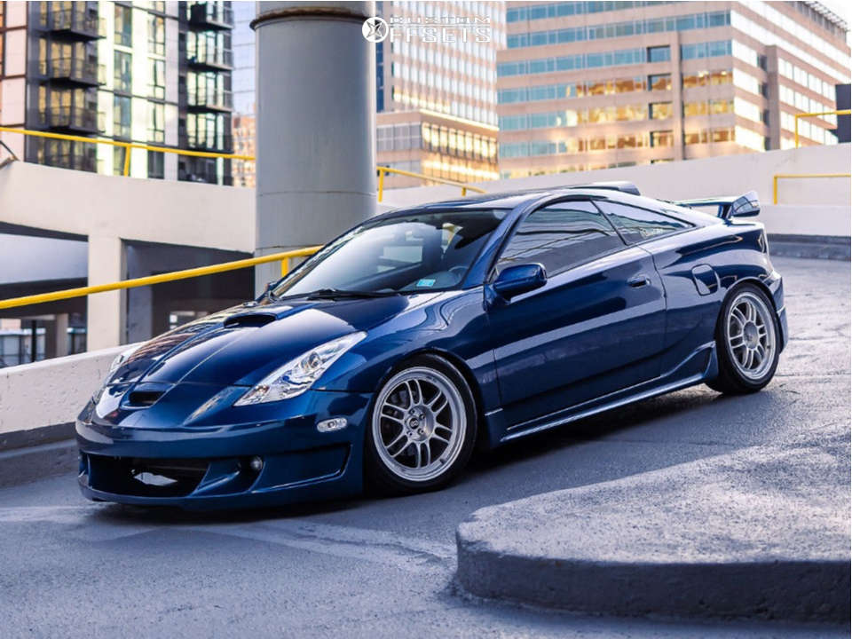 2005 Toyota Celica with 17x8 35 Enkei Rpf1 and 235/40R17 Yokohama Advan Fleva V701 and Coilovers ...