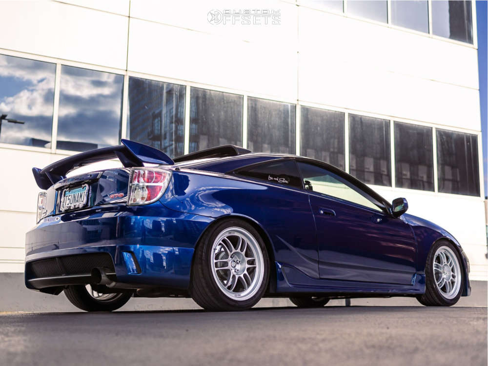 2005 Toyota Celica with 17x8 35 Enkei Rpf1 and 235/40R17 Yokohama Advan Fleva V701 and Coilovers ...