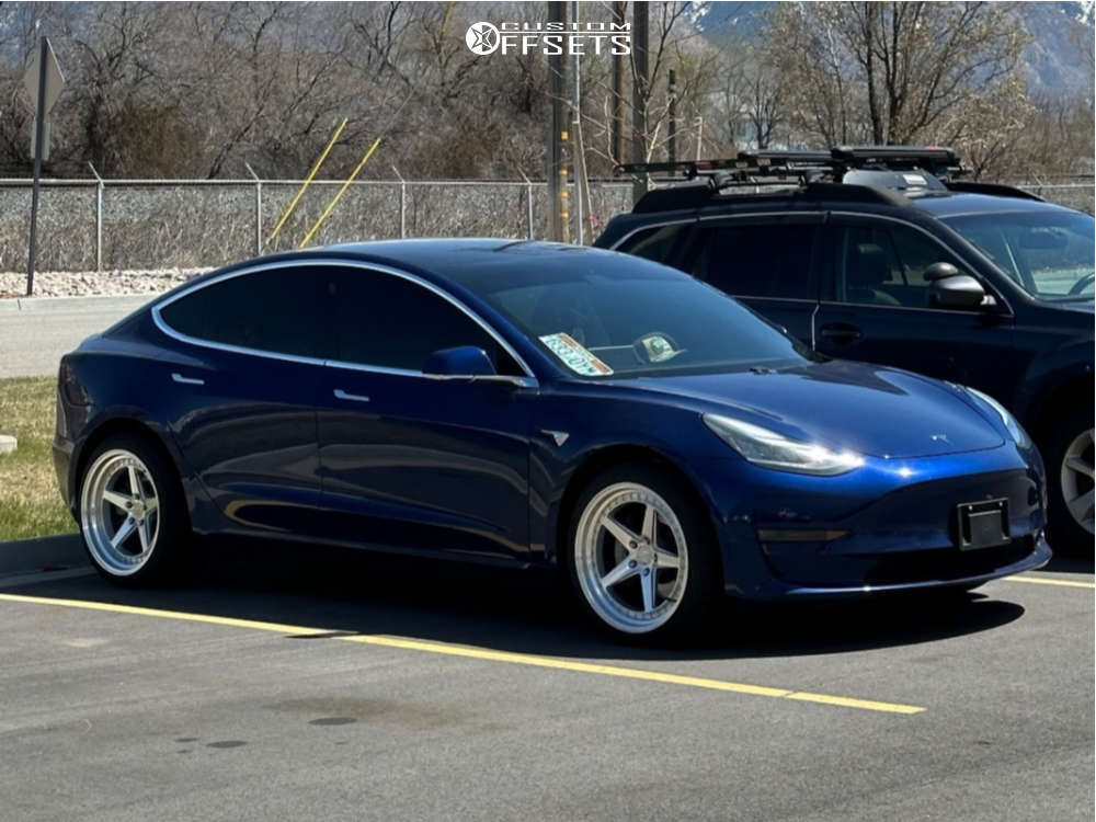 2019 Tesla 3 with 19x9.5 15 Aodhan Ds05 and 255/35R19 Vercelli Strada ...