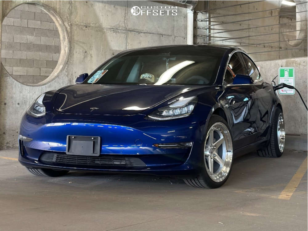 2019 Tesla 3 with 19x9.5 15 Aodhan Ds05 and 255/35R19 Vercelli Strada ...
