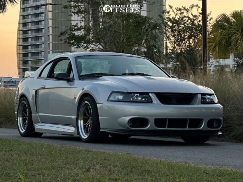 2002 Ford Mustang with 18x9.5 22 Aodhan Ds08 and 265/35R18 General Gmax ...