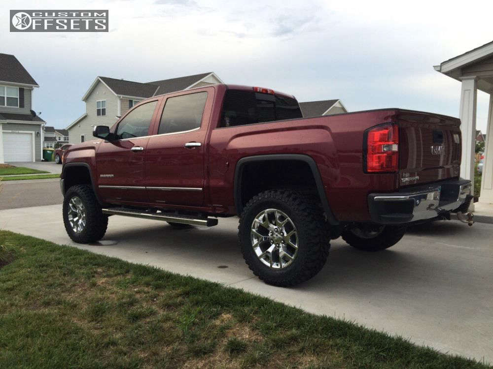2015 GMC Sierra 1500 with 20x9 27 OEM Wheels Spaced Out Stockers and 35 ...