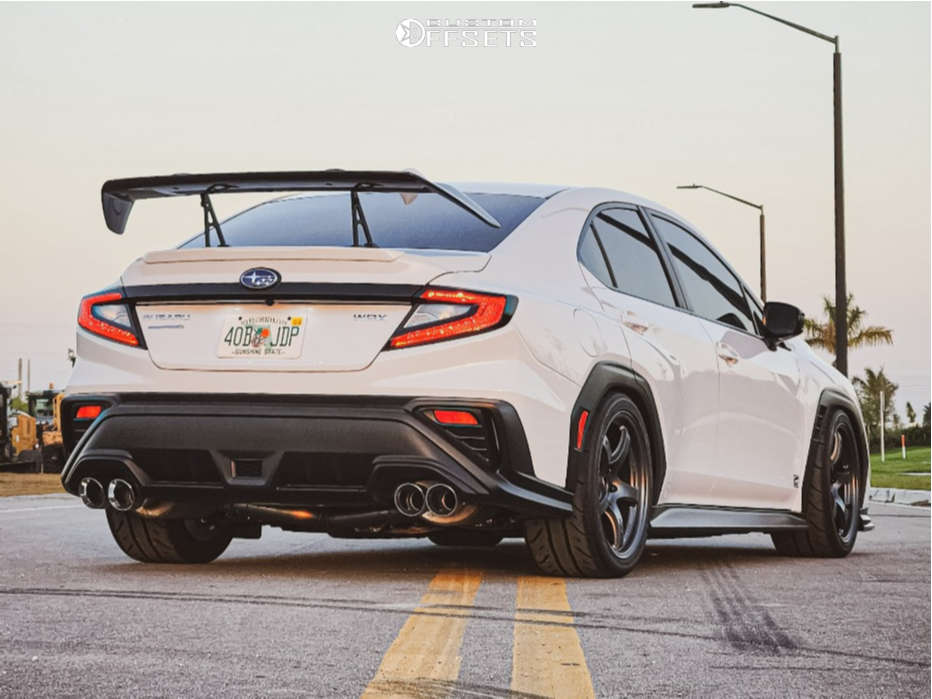 2022 Subaru WRX with 18x9.5 38 Gram Lights 57CR and 265/30R18 Falken ...