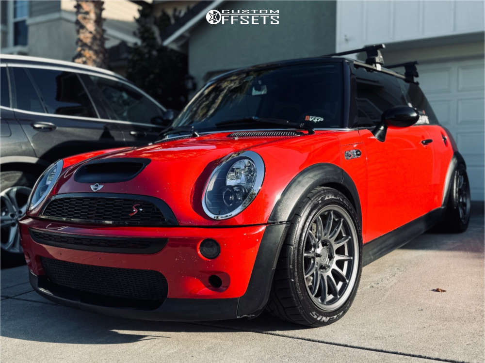 2005 Mini Cooper with 16x8 28 Motegi Mr156 and 215/45R16 Falken Azenis ...