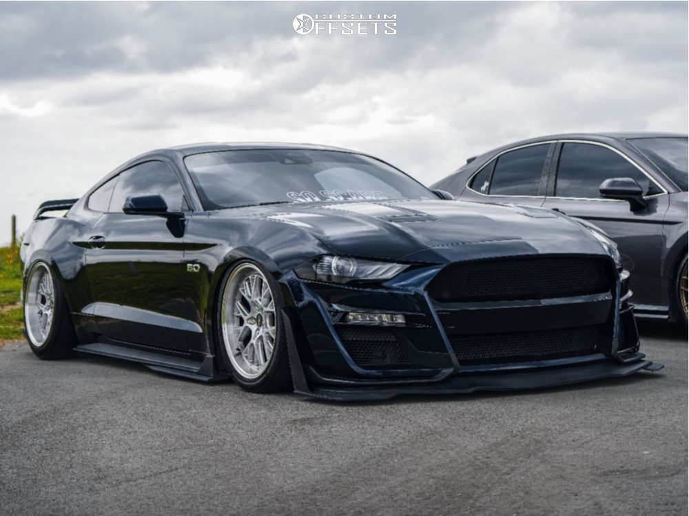 2021 Ford Mustang with 19x9.5 22 ESR Cs11 and 245/40R19 Pirelli PZERO ...