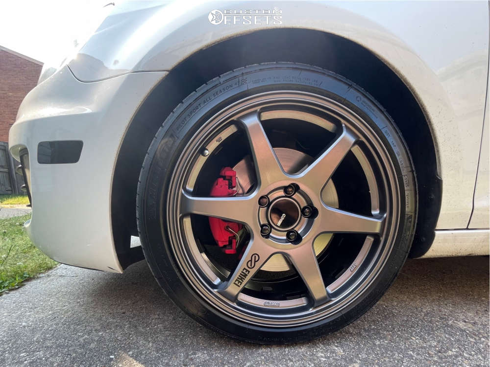 2011 Volkswagen GTI with 18x8 45 Enkei T6r and 225/40R18 Michelin Pilot Sport A/s 4 and Stock ...
