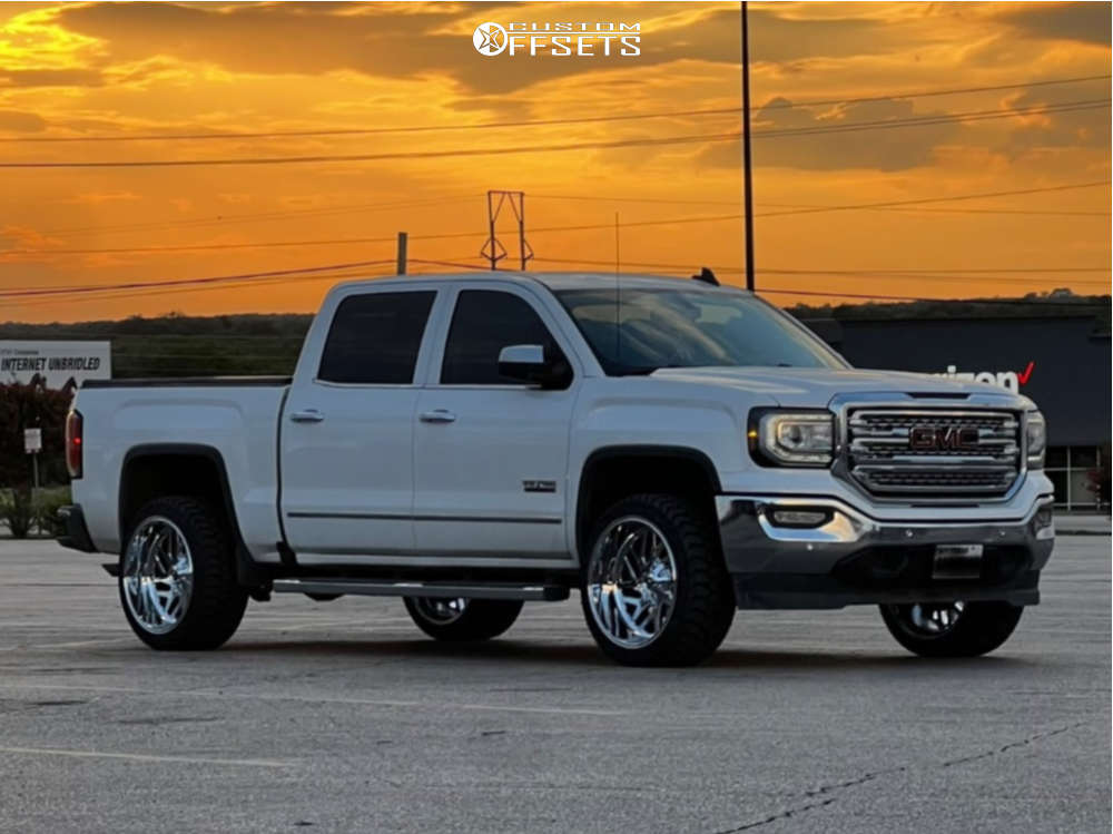 2017 GMC Sierra 1500 with 22x12 -44 Fuel Triton D609 and 305/40R22 AMP Terrain Attack AT A and ...