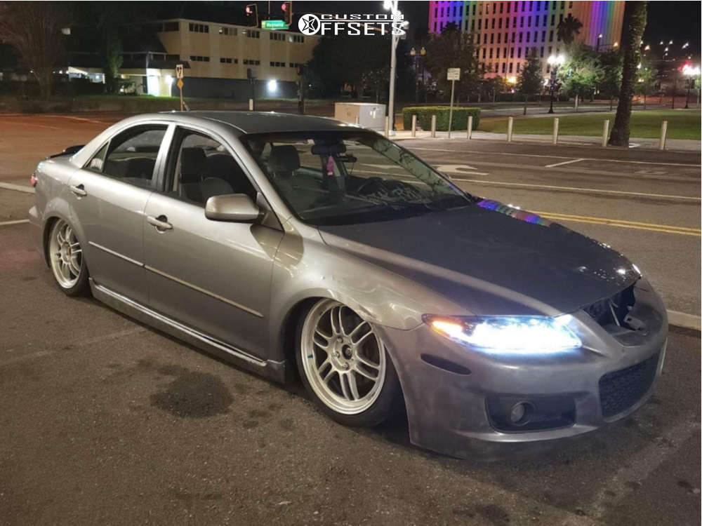 2007 Mazda 6 with 18x7.5 48 Enkei Rpf1 and 215/40R18 Firestone Firehawk ...