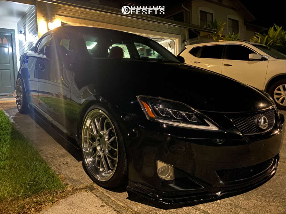 2007 Lexus IS350 with 19x8.5 35 F1R F21 and 235/35R19 Delinte DH2 and ...