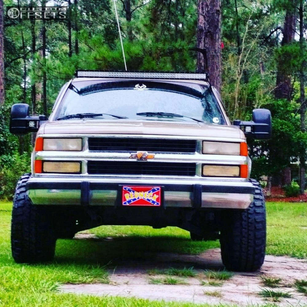 1994 Chevrolet K1500 with 15x12 -63 Black Rock 997 and 33/12.5R15 ...