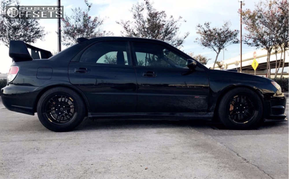 2006 Subaru WRX STI with 17x9 35 Enkei RPF1 and 235/45R17 Bridgestone ...