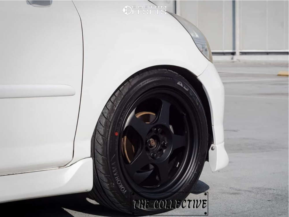 2005 Honda Fit GD3 with 16x7 45 Rota Slipstreams and 195/50R16 Yokohama ...