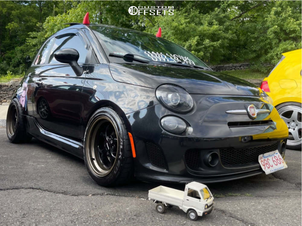 2013 Fiat 500 with 16x8 15 Klutch Sl2 and 215/45R16 Falken Azenis RT ...