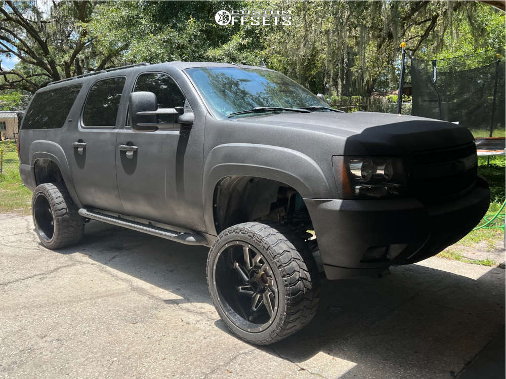 2008 Chevrolet Suburban 1500 with 22x12 -57 Vision Spyder and 33/12 ...