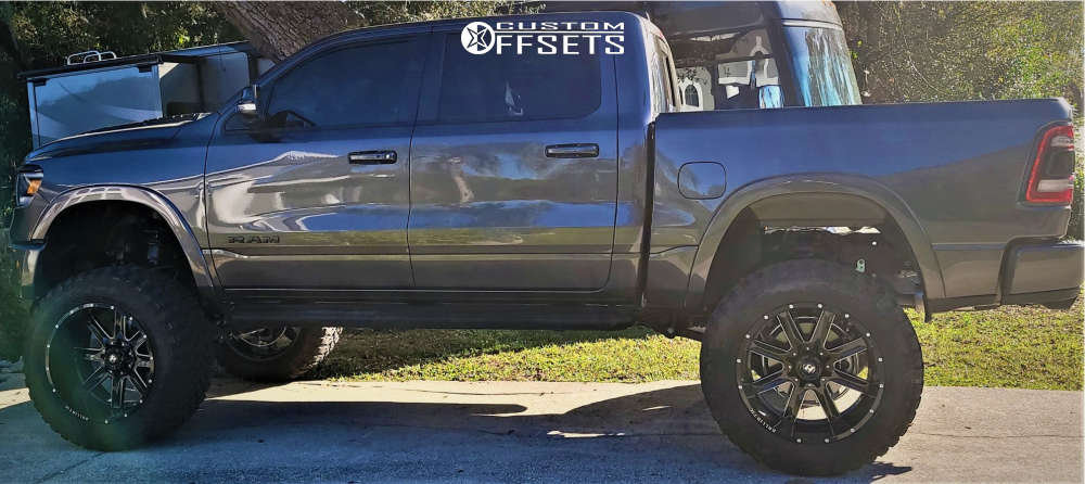 2021 Ram 1500 with 24x14 -81 Ballistic Rage and 40/15.5R24 RBP Repulsor ...
