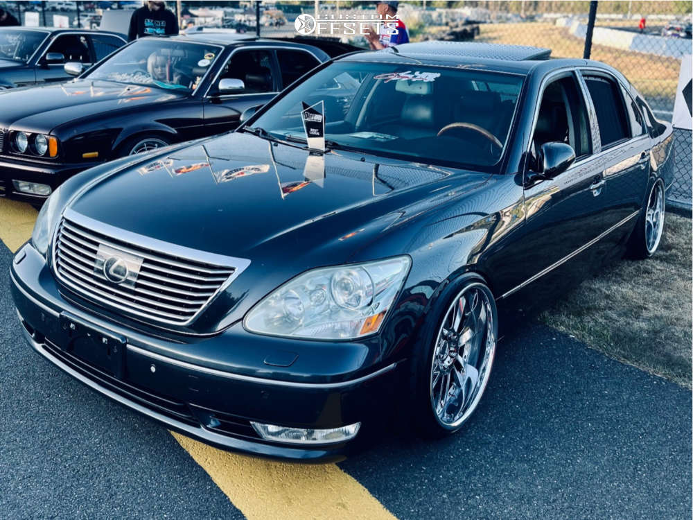 2004 Lexus LS430 with 19x10.5 12 Weds Glossa and 235/35R19 Accelera 651 ...