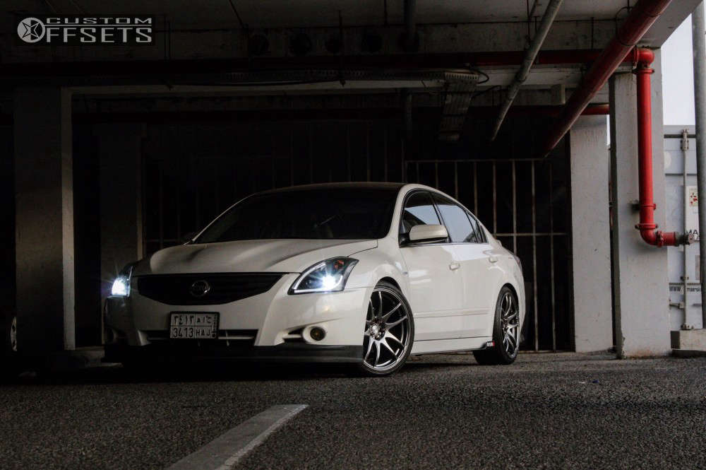 2012 Nissan Altima with 19x9.5 22 ESR Sr08 and 225/35R19 Maxtrek Mud ...