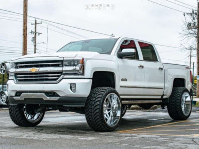 2017 Chevrolet Silverado 1500 with 22x14 -76 Hostile Forged Sprocket and 35/13.5R22 AMP Mud ...