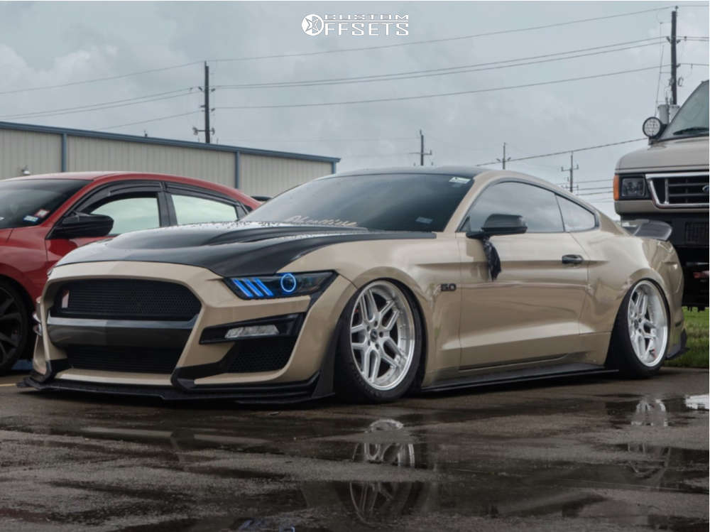 2016 Ford Mustang with 19x9.5 22 ESR Cs15 and 275/35R19 Michelin Pilot ...