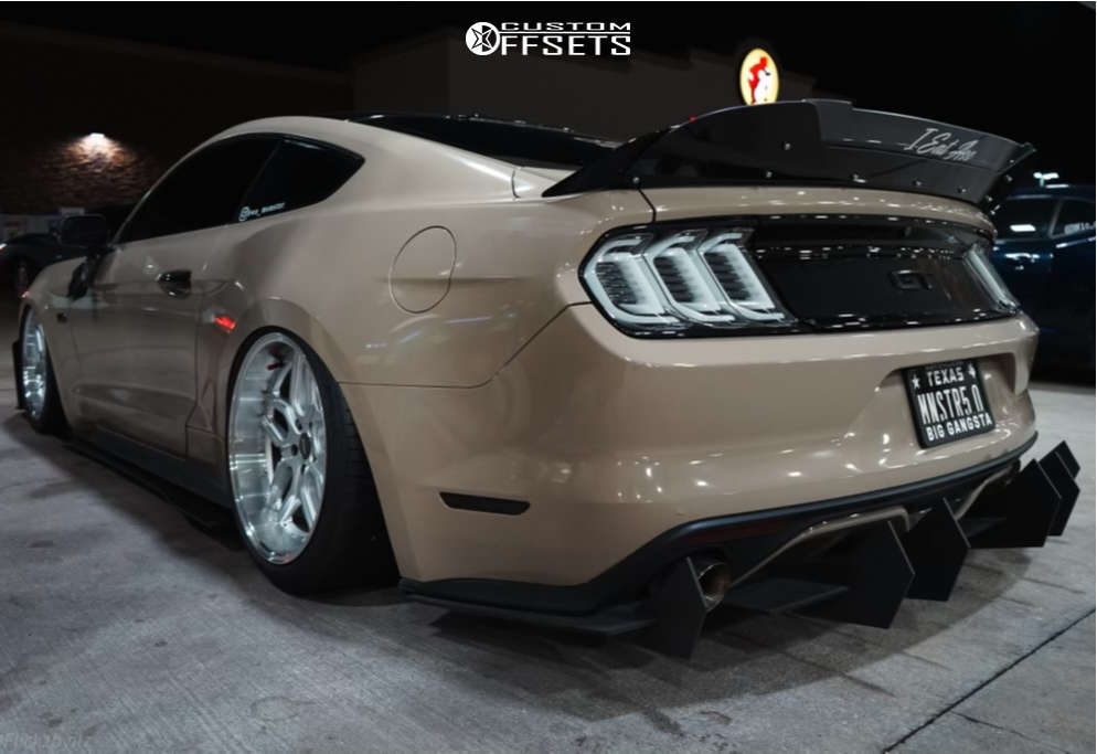 2016 Ford Mustang with 19x9.5 22 ESR Cs15 and 275/35R19 Michelin Pilot ...