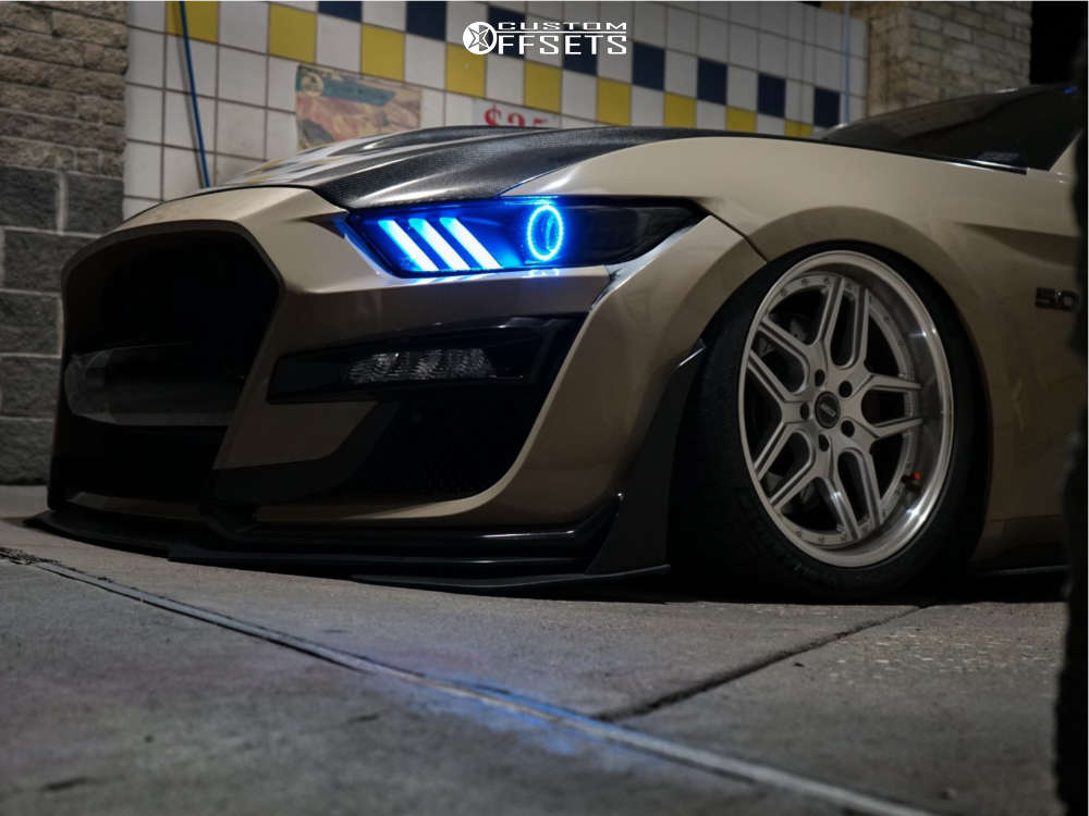 2016 Ford Mustang with 19x9.5 22 ESR Cs15 and 275/35R19 Michelin Pilot ...