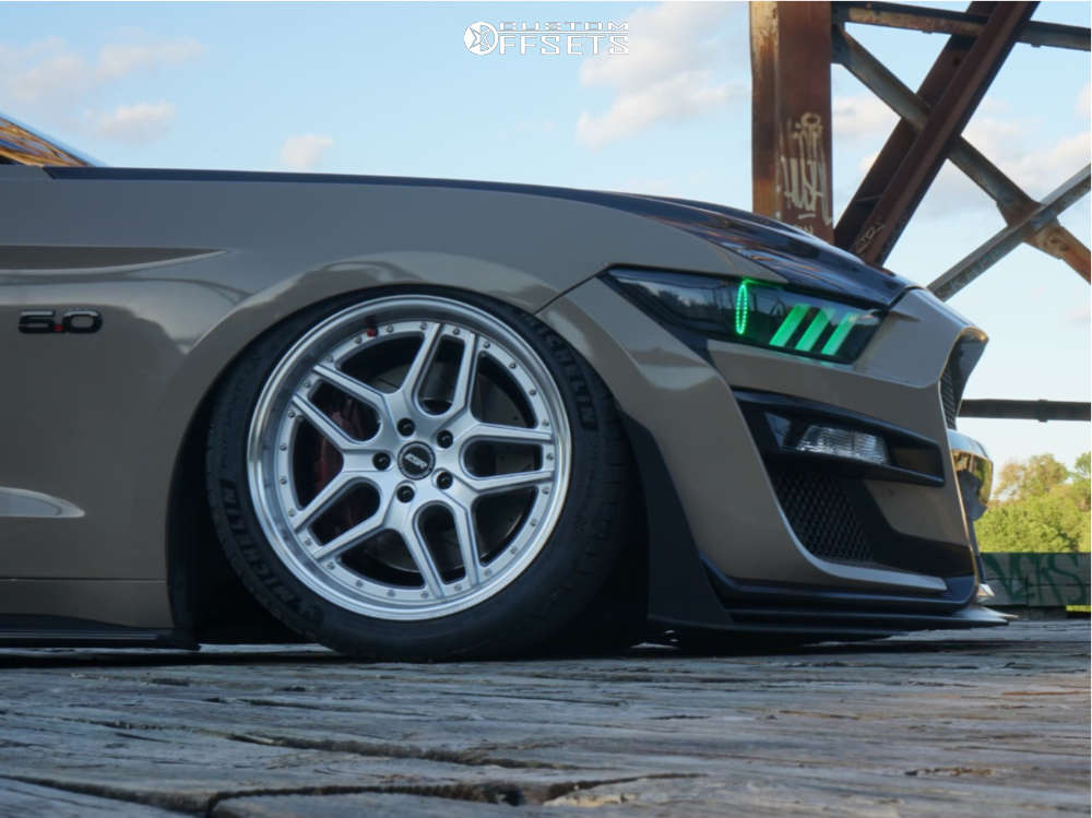 2016 Ford Mustang with 19x9.5 22 ESR Cs15 and 275/35R19 Michelin Pilot ...