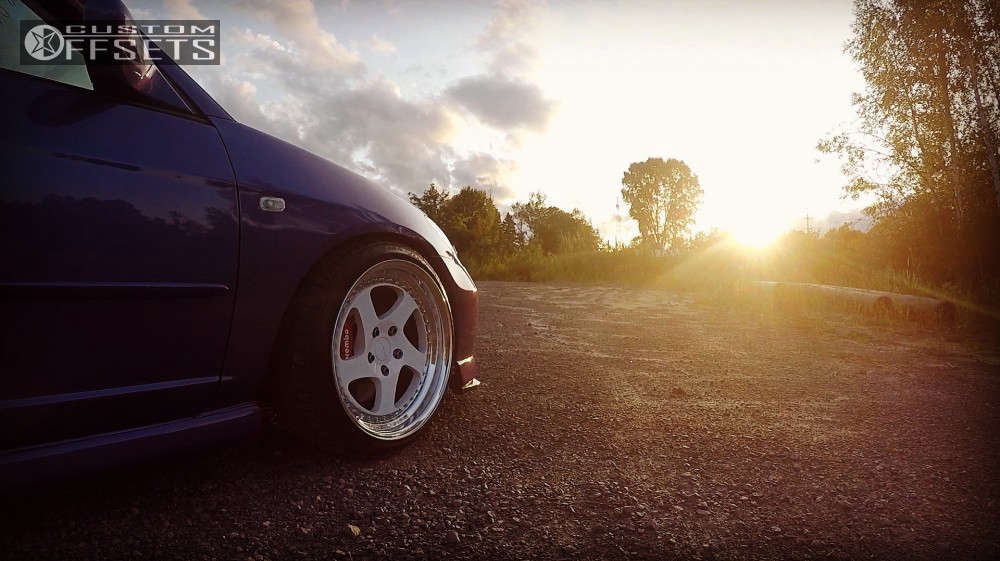 2005 Honda Civic with 17x8.5 30 Esr Sr02 and 205/45R17 Falken Ziex Ze ...