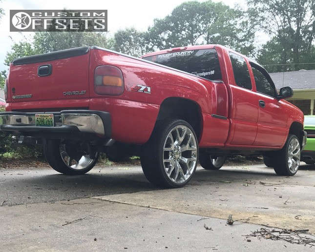 2003 Chevrolet Silverado 1500 with 24x10 31 OE Performance 169 and 275/30R24 Lexani Lx Six and ...