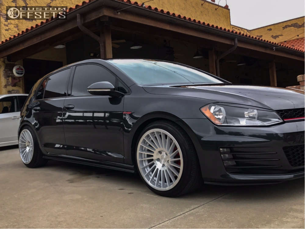 2017 Volkswagen GTI with 18x9.5 35 Rotiform Ind-t and 255/35R18 Giavani and Lowering Springs ...