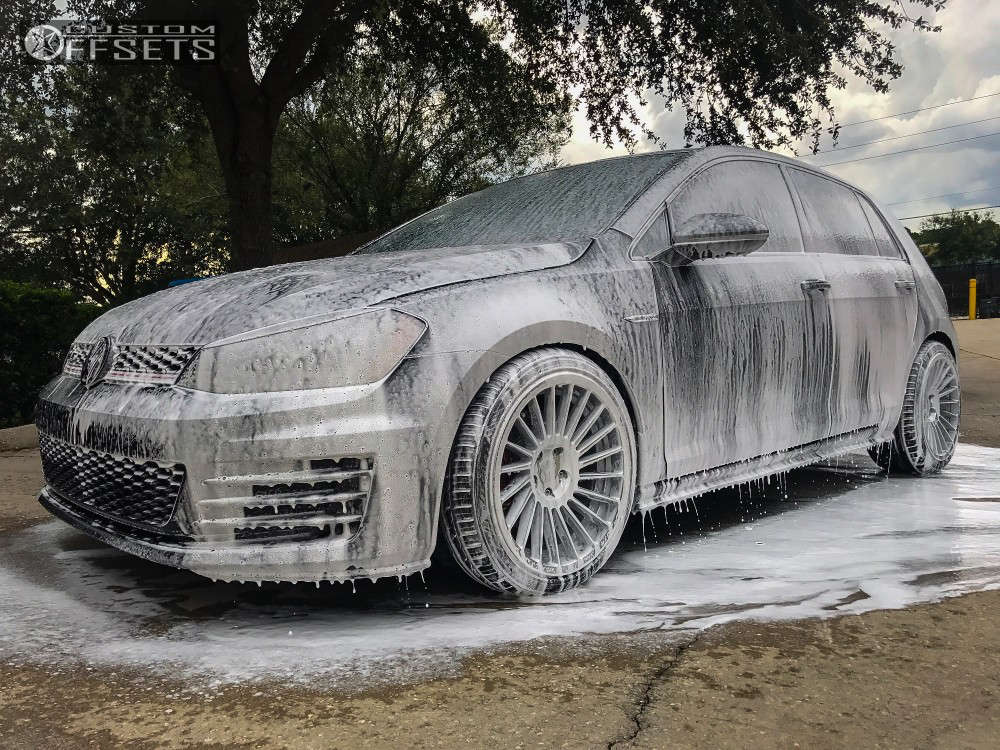 2017 Volkswagen GTI with 18x9.5 35 Rotiform Ind-t and 255/35R18 Giavani ...