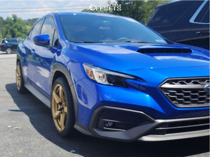 2022 Subaru WRX with 18x9.5 38 Option Lab R555 and 265/35R18 Michelin ...