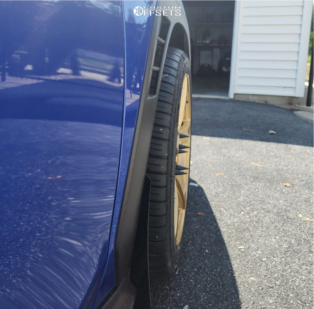 2022 Subaru WRX with 18x9.5 38 Option Lab R555 and 265/35R18 Michelin ...